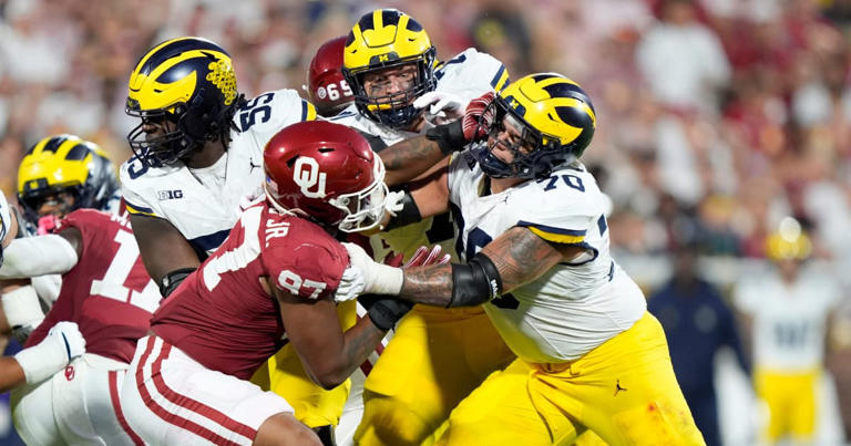 Michigan offensive line ‘did a lot of great things’ in Oklahoma loss