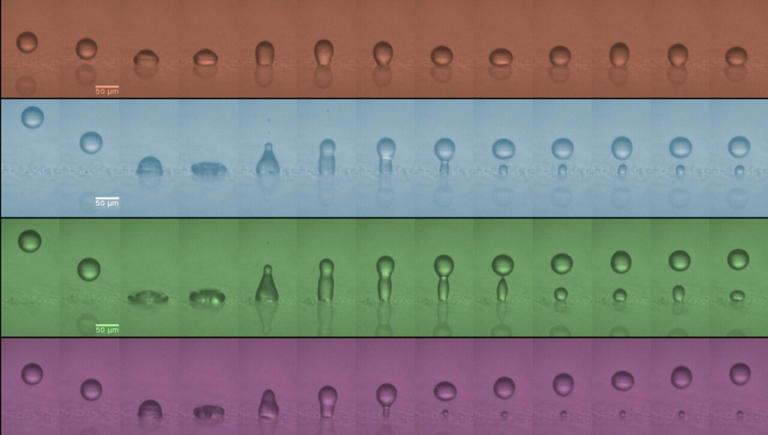 Why tiny droplets stick or bounce: The physics of speed and size