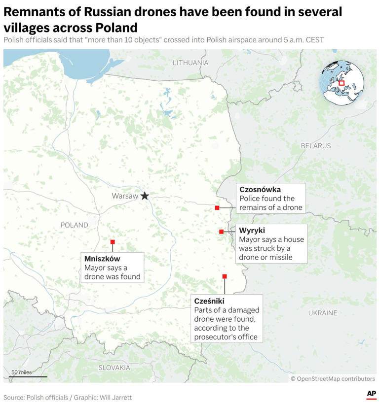 Russia’s violation of Poland’s airspace is the most serious in a string ...