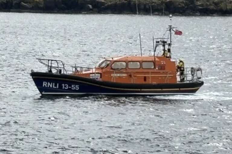 Firth of Clyde emergency rescue as two people winched from fishing boat