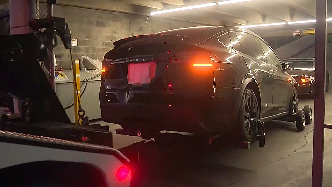 Decomposing female body found in impounded Tesla registered to viral ...