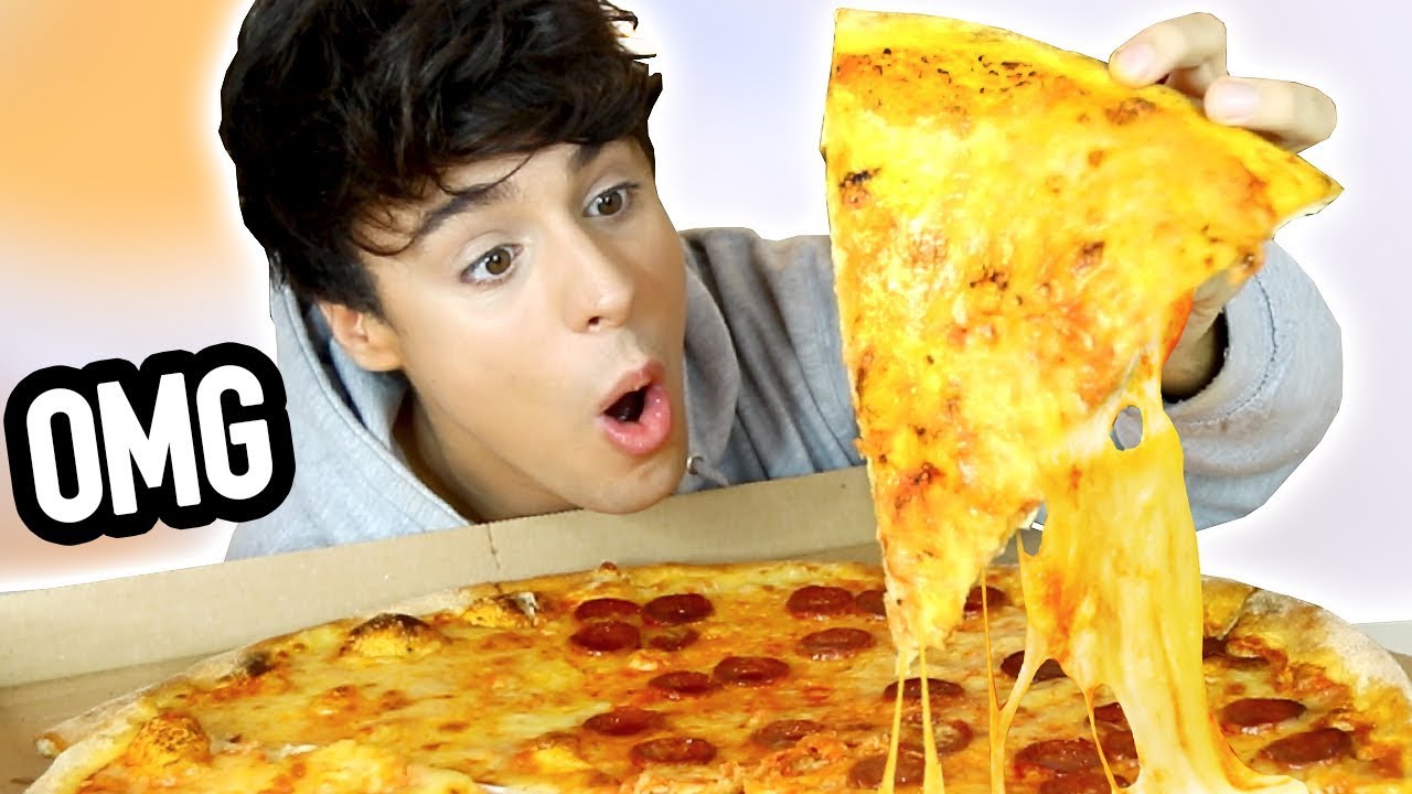 World’s Cheesiest Takeout Pizza Mukbang Experience