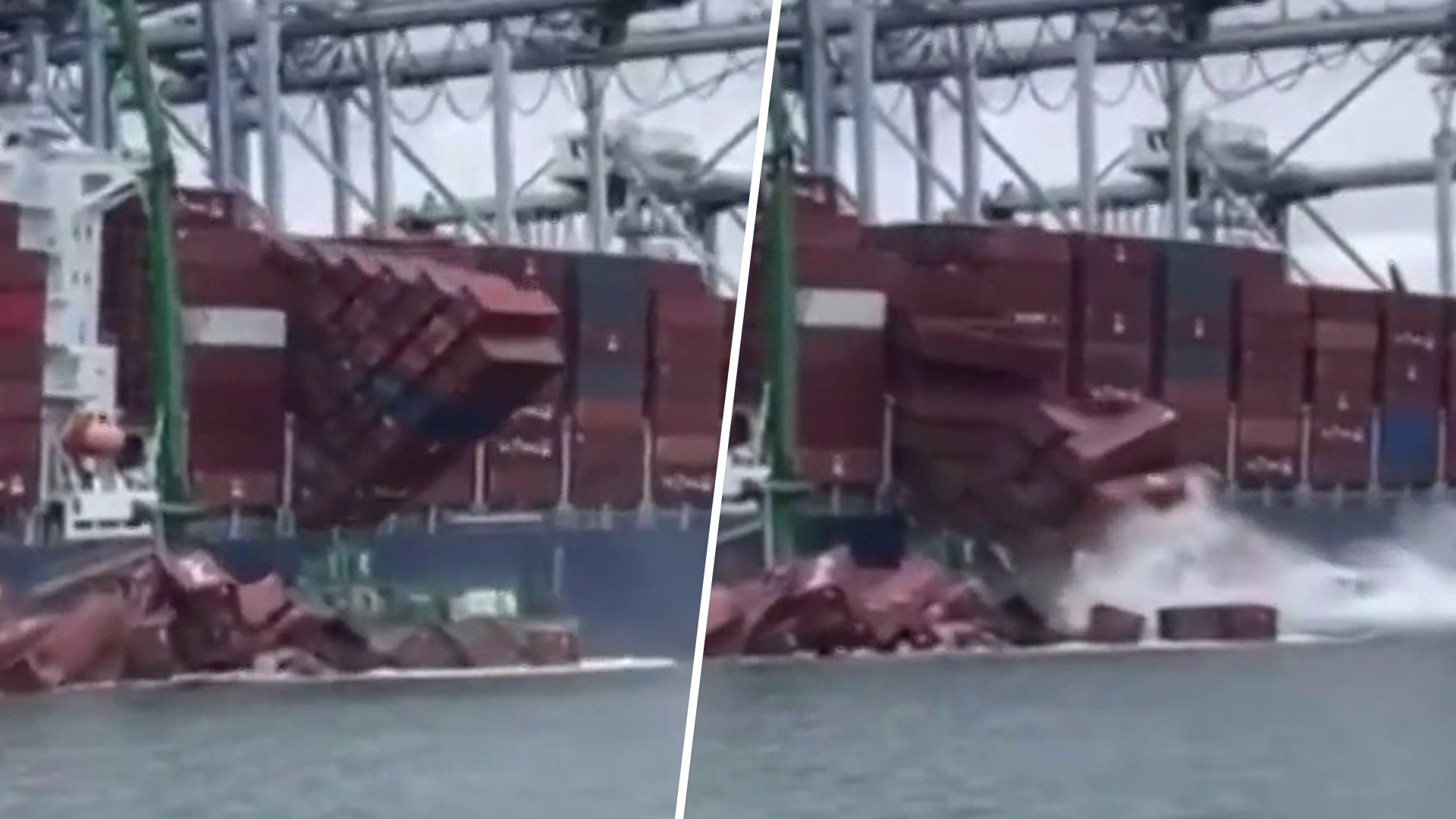 Video: More Than 60 Shipping Containers Fall off Cargo Ship