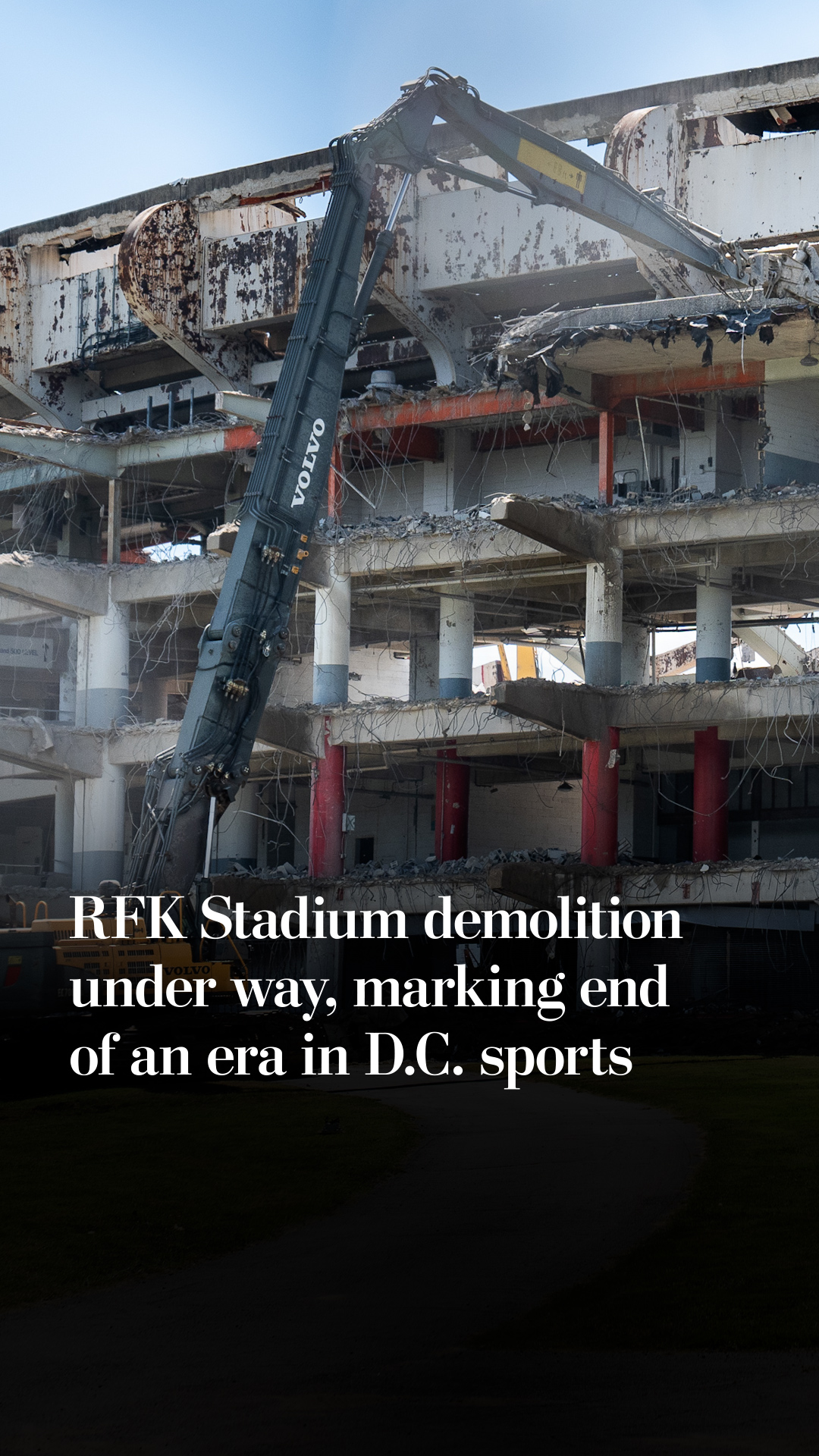 RFK Stadium demolition under way, marking the end of an era