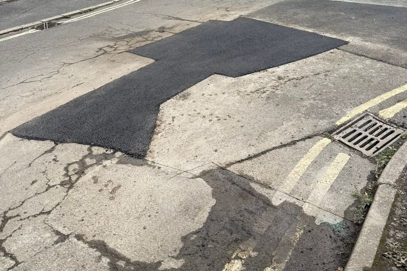 Patchwork pothole repairs in Derbyshire town dubbed a 'dog's dinner'