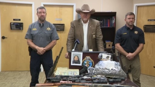 Russell County Sheriff Heath Taylor addresses major gun and drug bust