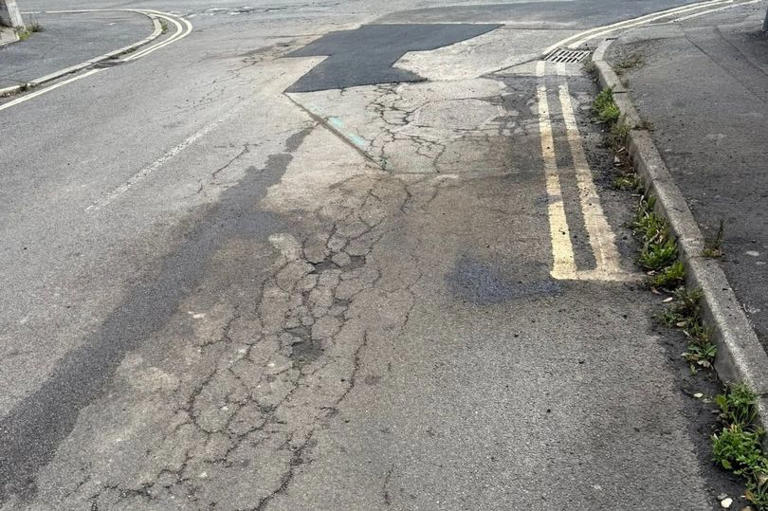Patchwork pothole repairs in Derbyshire town dubbed a 'dog's dinner'