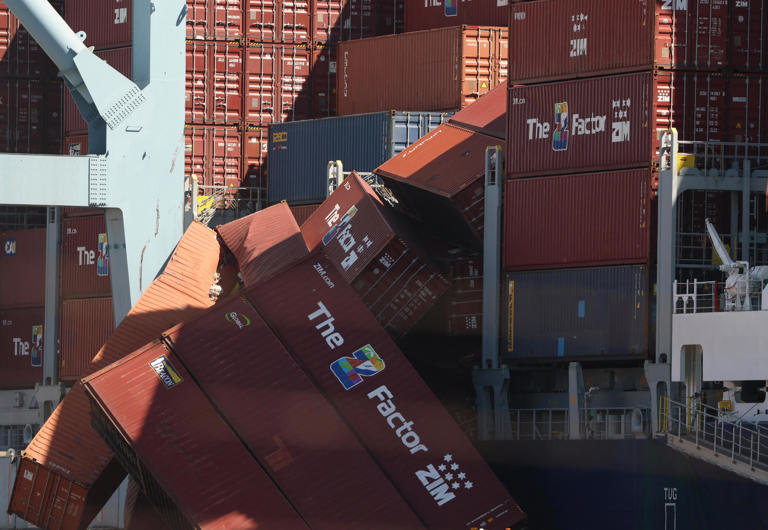 Over 60 Containers Fall Off Ship at Port of Long Beach