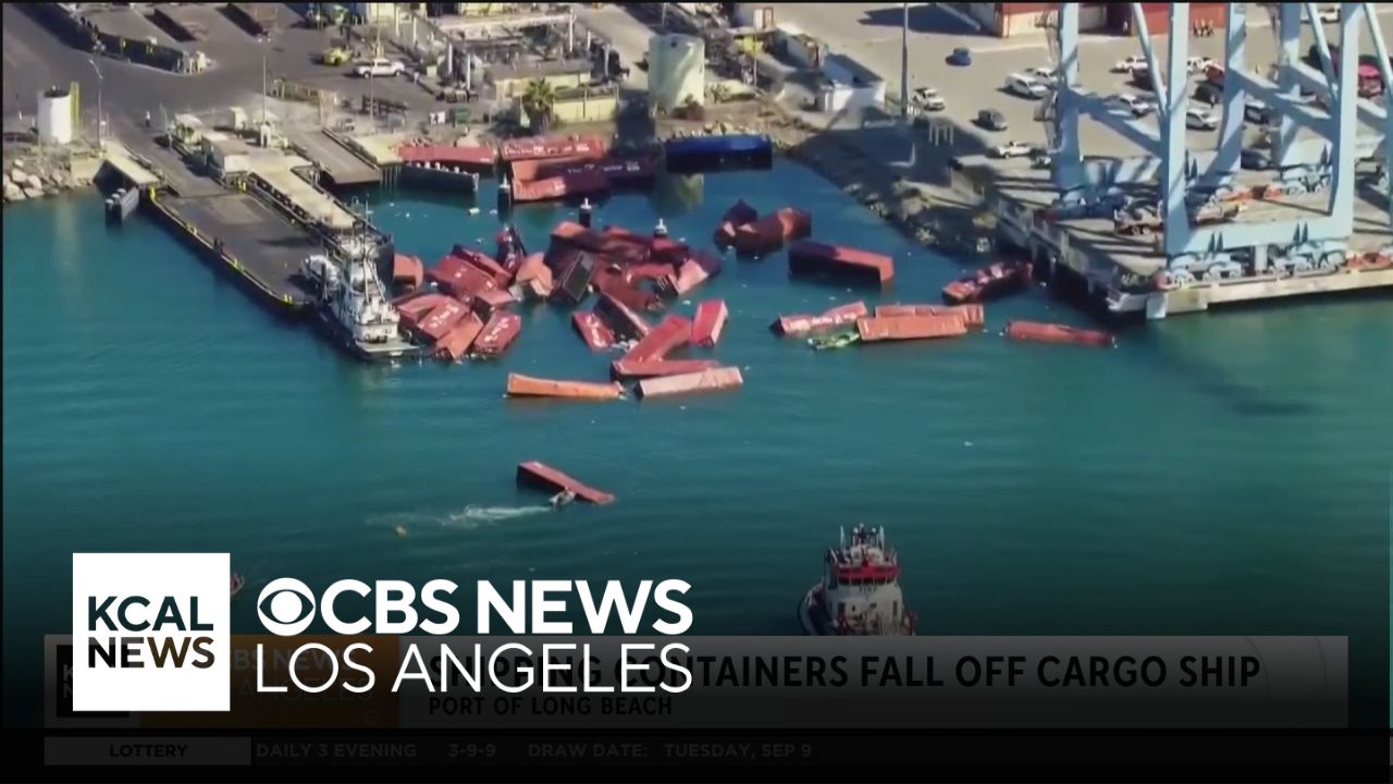 Clean up continues the day after a Port of Long Beach shipping ...