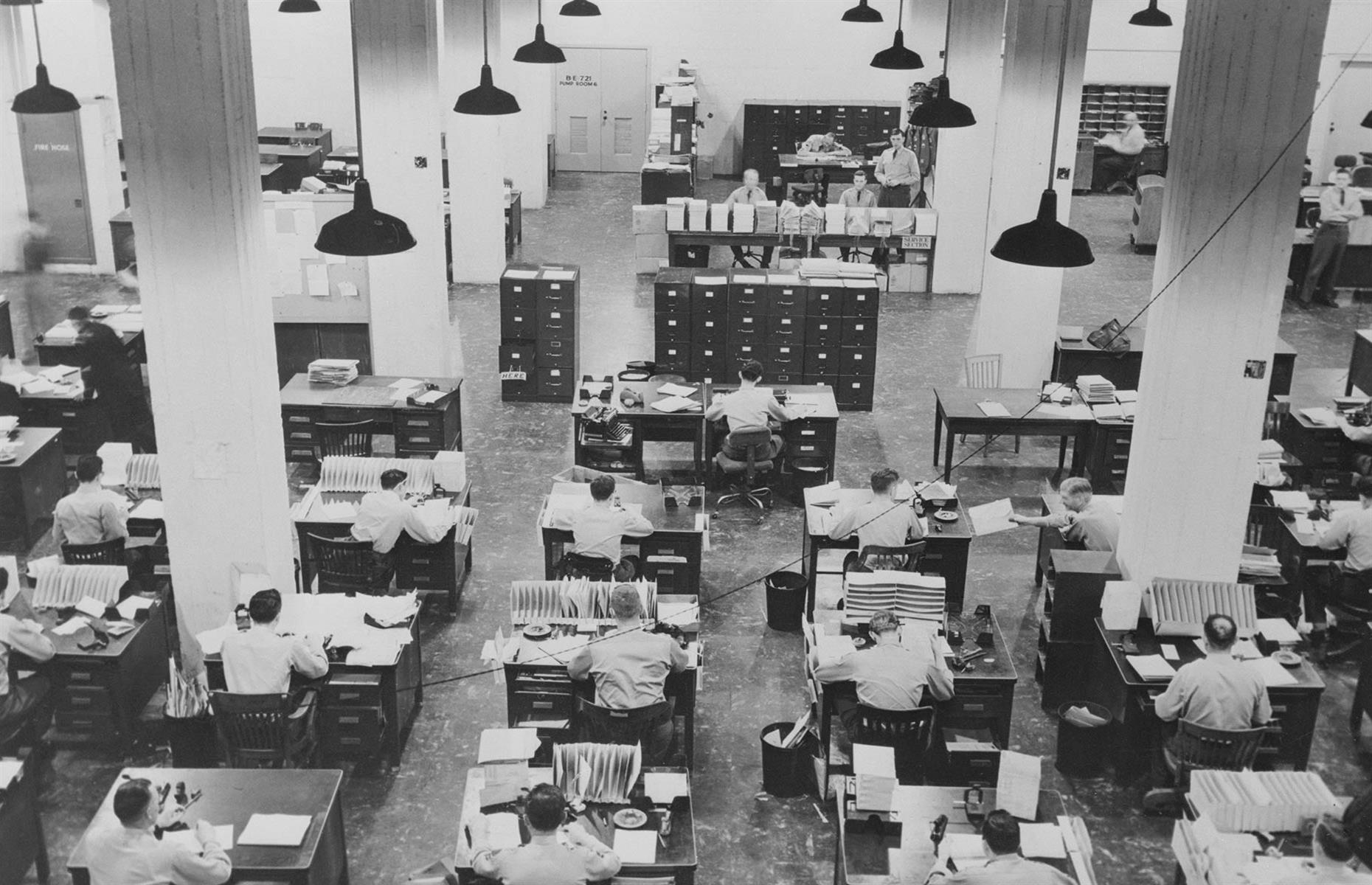 Rare historic photos reveal office life through the decades