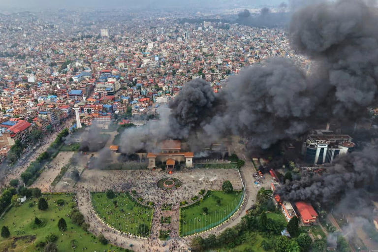 Photos show violent protests in Nepal, with government buildings set on ...