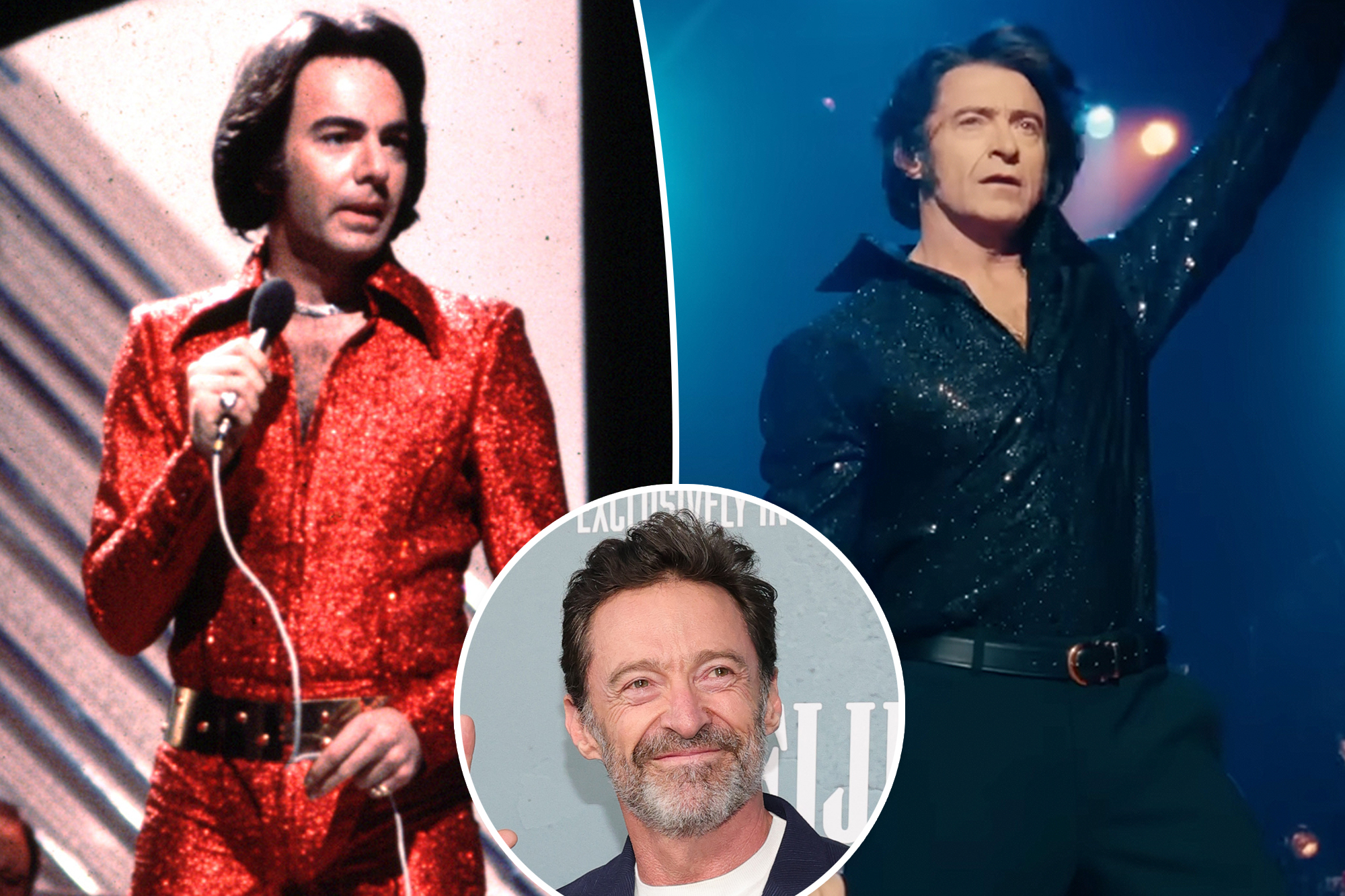 Hugh Jackman reveals startling new look as Neil Diamond impersonator in ‘Song Sung Blue’