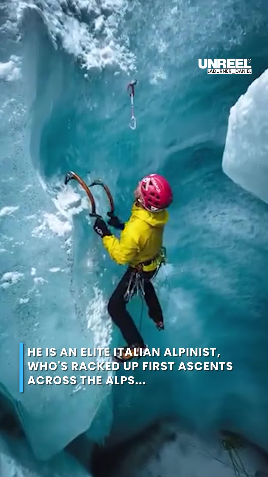 Defying gravity: Ice climbing adventure on a frozen cliff!