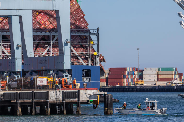 Dozens of cargo containers fall off ship near Southern California port