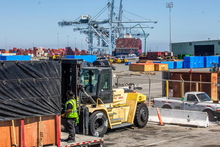 Dozens of cargo containers fall off ship near Southern California port