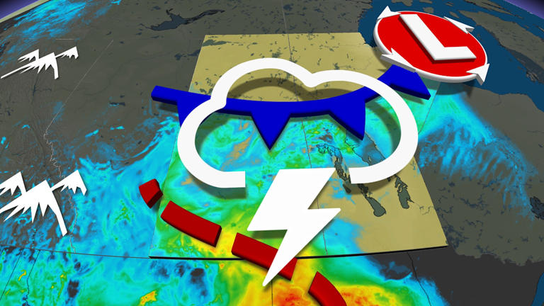 Favourable setup on parts of the Prairies for multiple, severe storm rounds