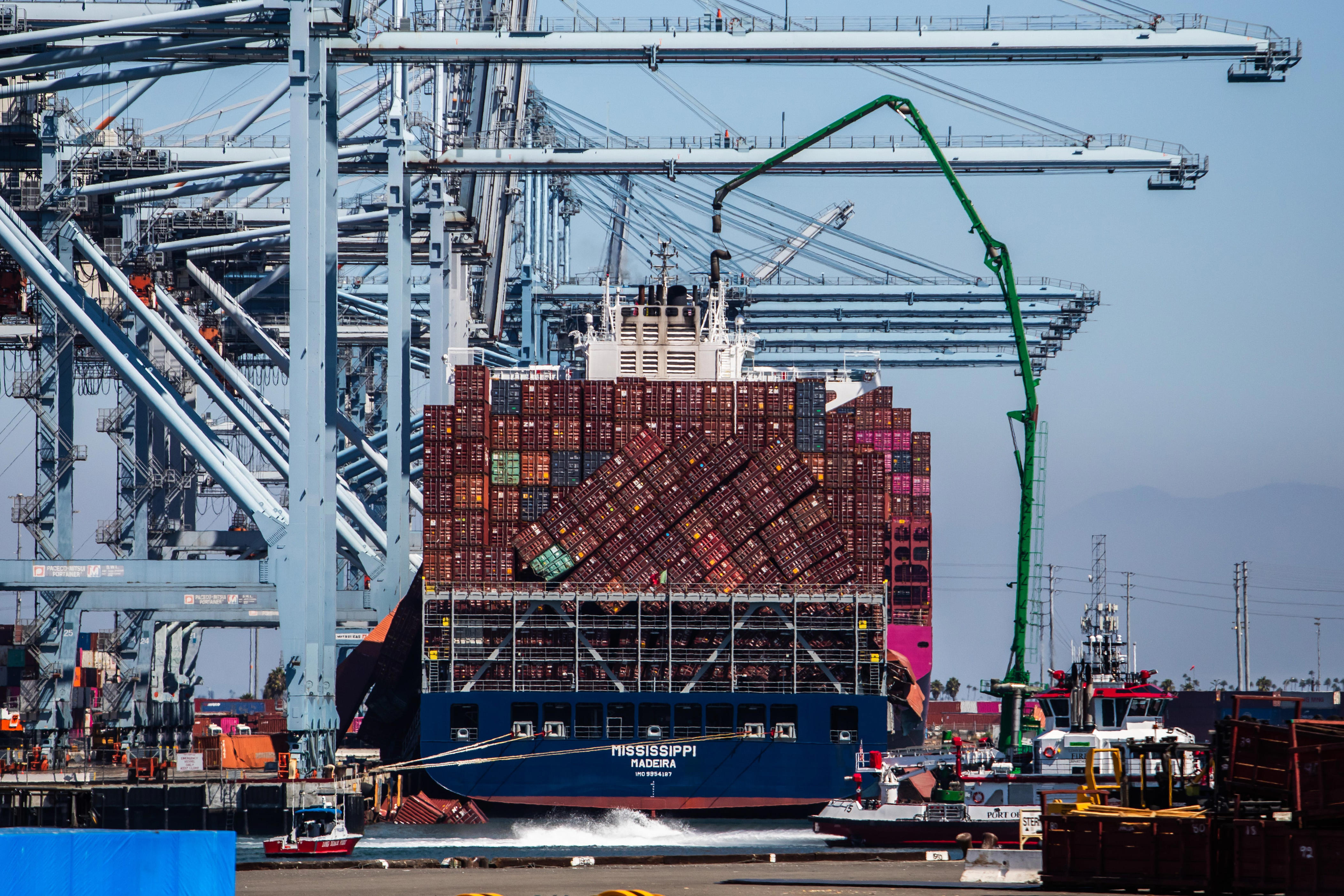 Dozens of cargo containers fall off ship near Southern California port