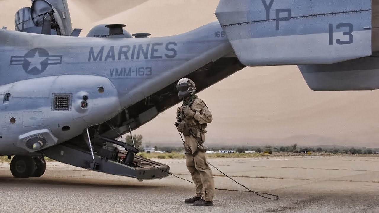 MV-22B Osprey Gun-Shoot At Night