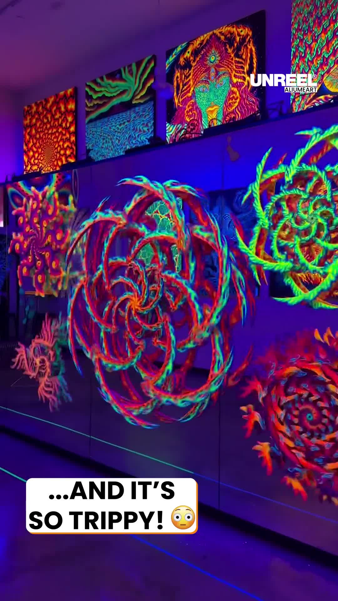 Mind-bending odyssey: Dive into Alex Aliume's trippy blacklight art ...