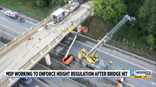 MSP working to enforce height regulation after US-131 bridge hit