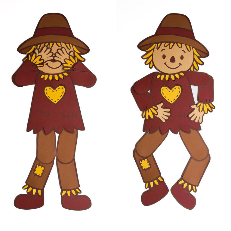 35-inch Tall Posable Scarecrow Craft with Cricut