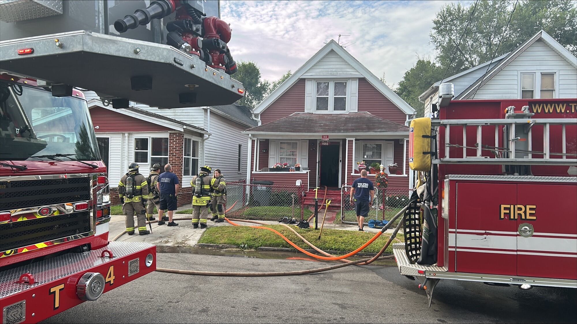 House catches fire as resident cuts mattress on porch, TFRD says