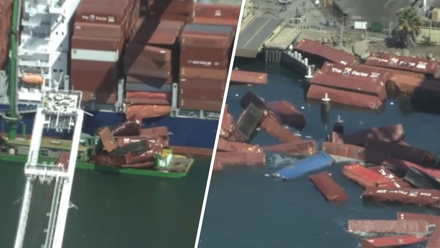 Crews work to recover dozens of shipping containers that fell off ship ...