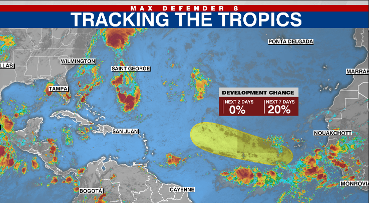 NHC watching area in Atlantic for potential tropical development