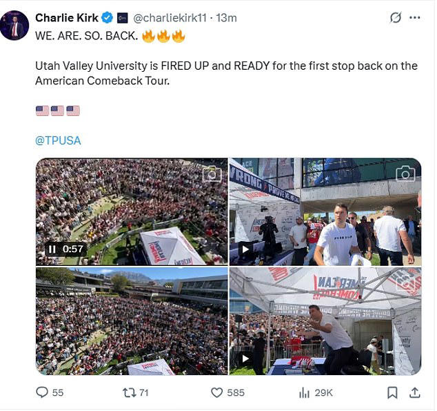 'Shots fired' at Charlie Kirk event at Utah Valley University