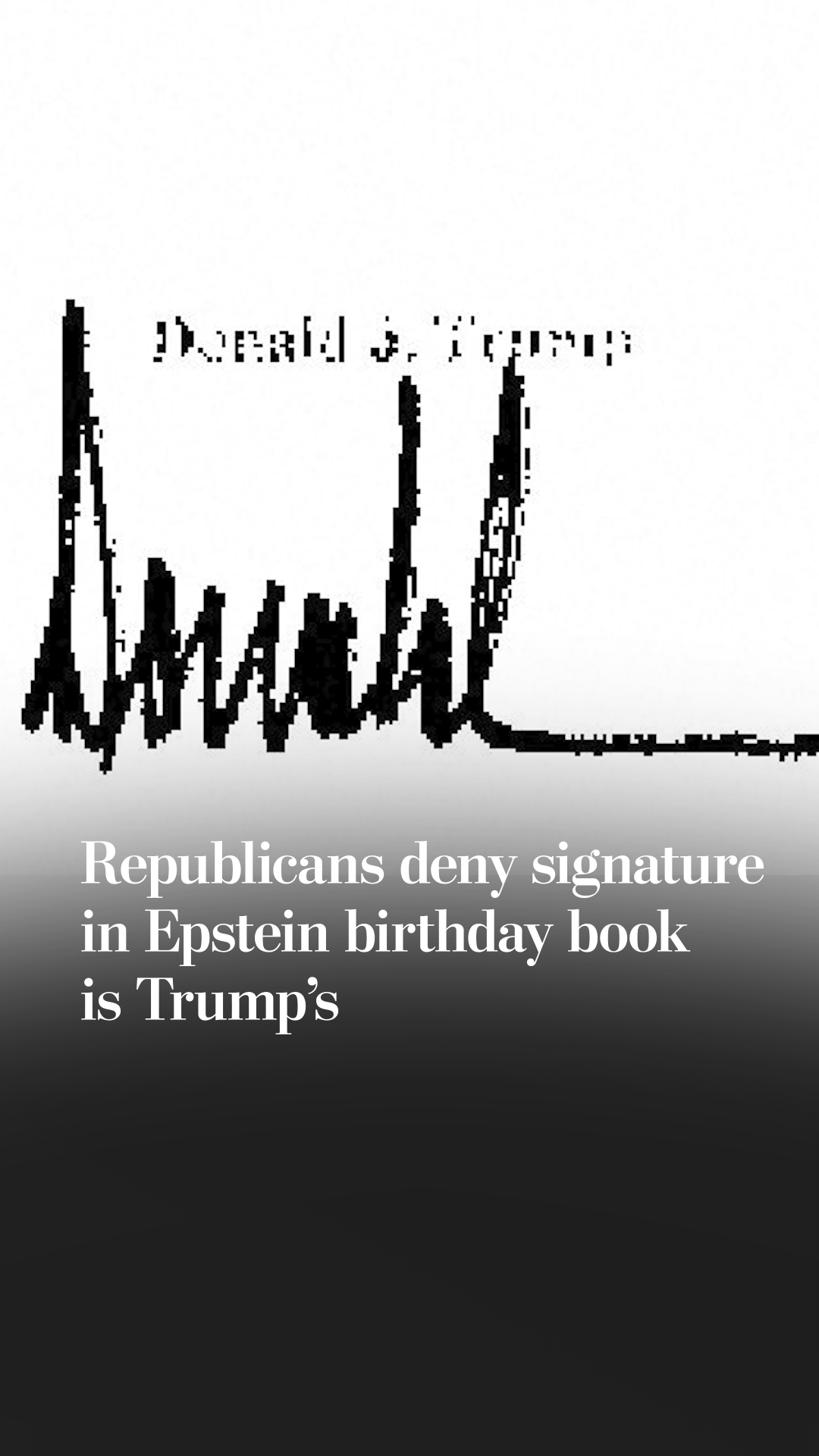 GOP denies signature in Epstein birthday book is Trump's