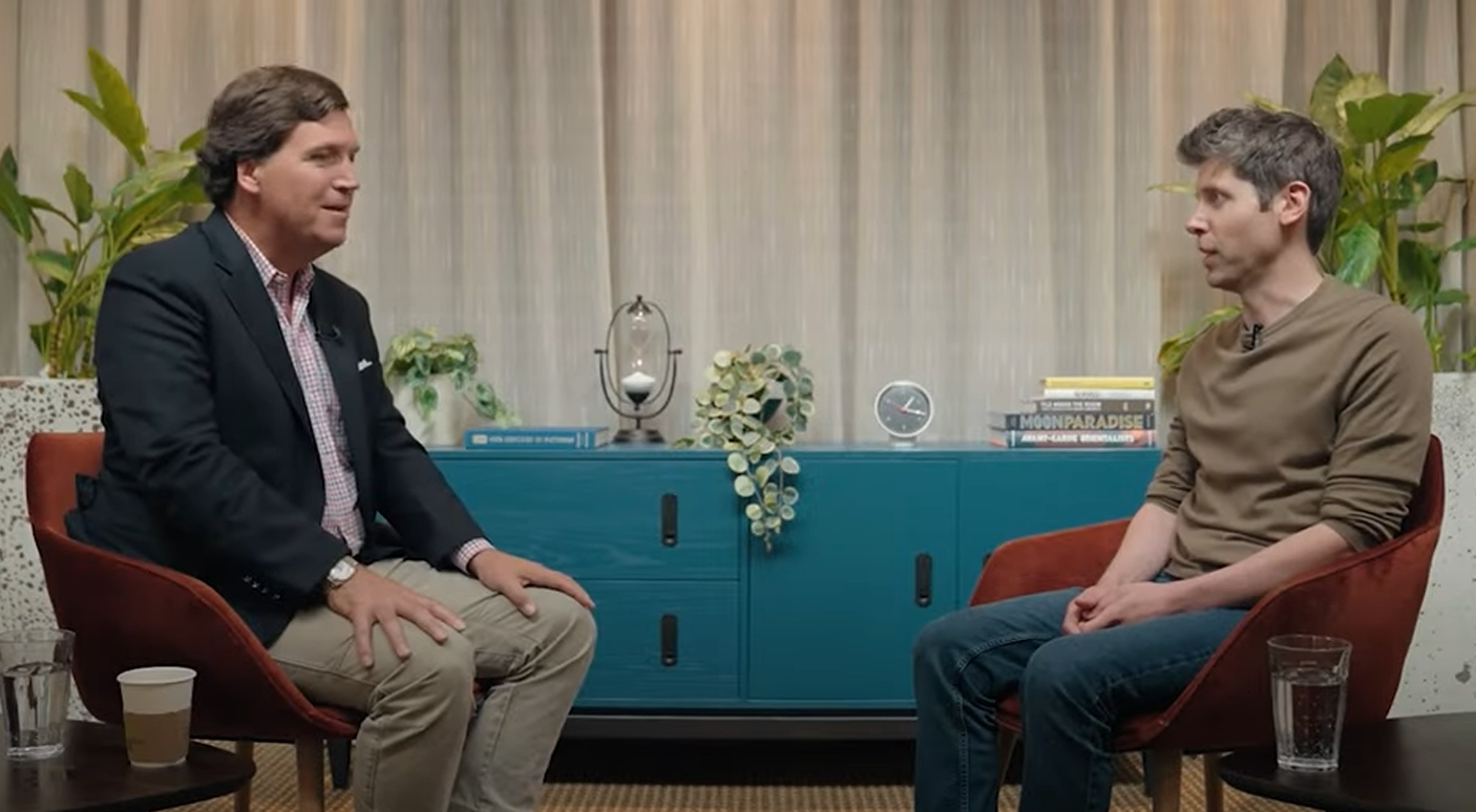 Conservative commentator Tucker Carlson questions Sam Altman about ...