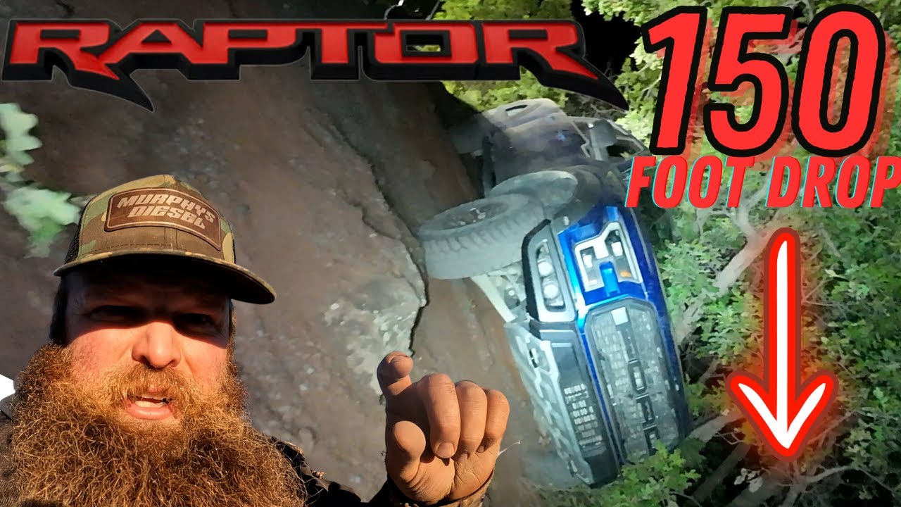 Ford Raptor hanging off a cliff! Ram 2500 with side puller saves the day!