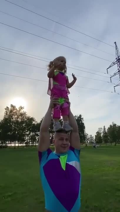 Father-Daughter Duo Performs Impressive Tricks While Training Together