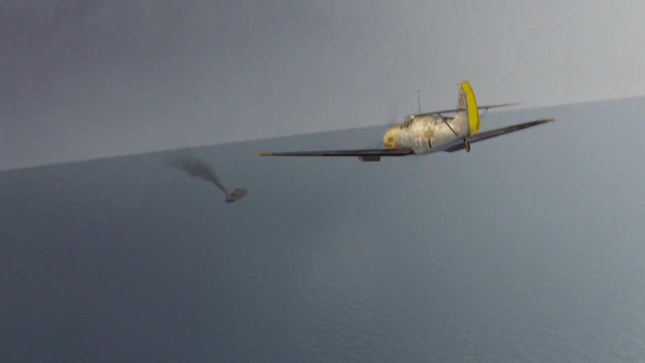 Spitfire Locks On - Bf 109 in the Gunsight in Blender Dogfight
