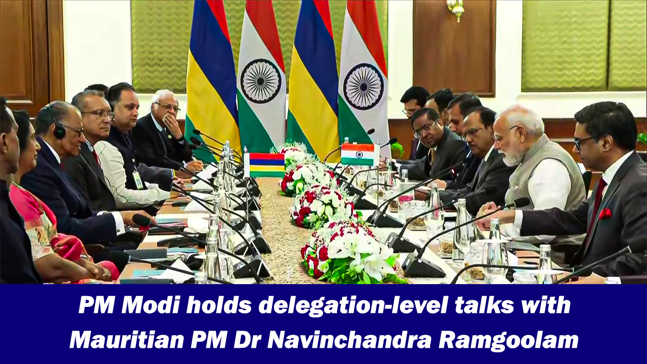 PM Modi holds delegation-level talks with Mauritian PM Dr Navinchandra ...