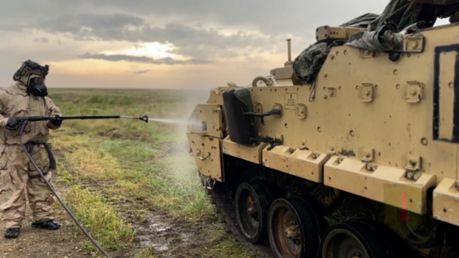 Decontamination of US Army Tank