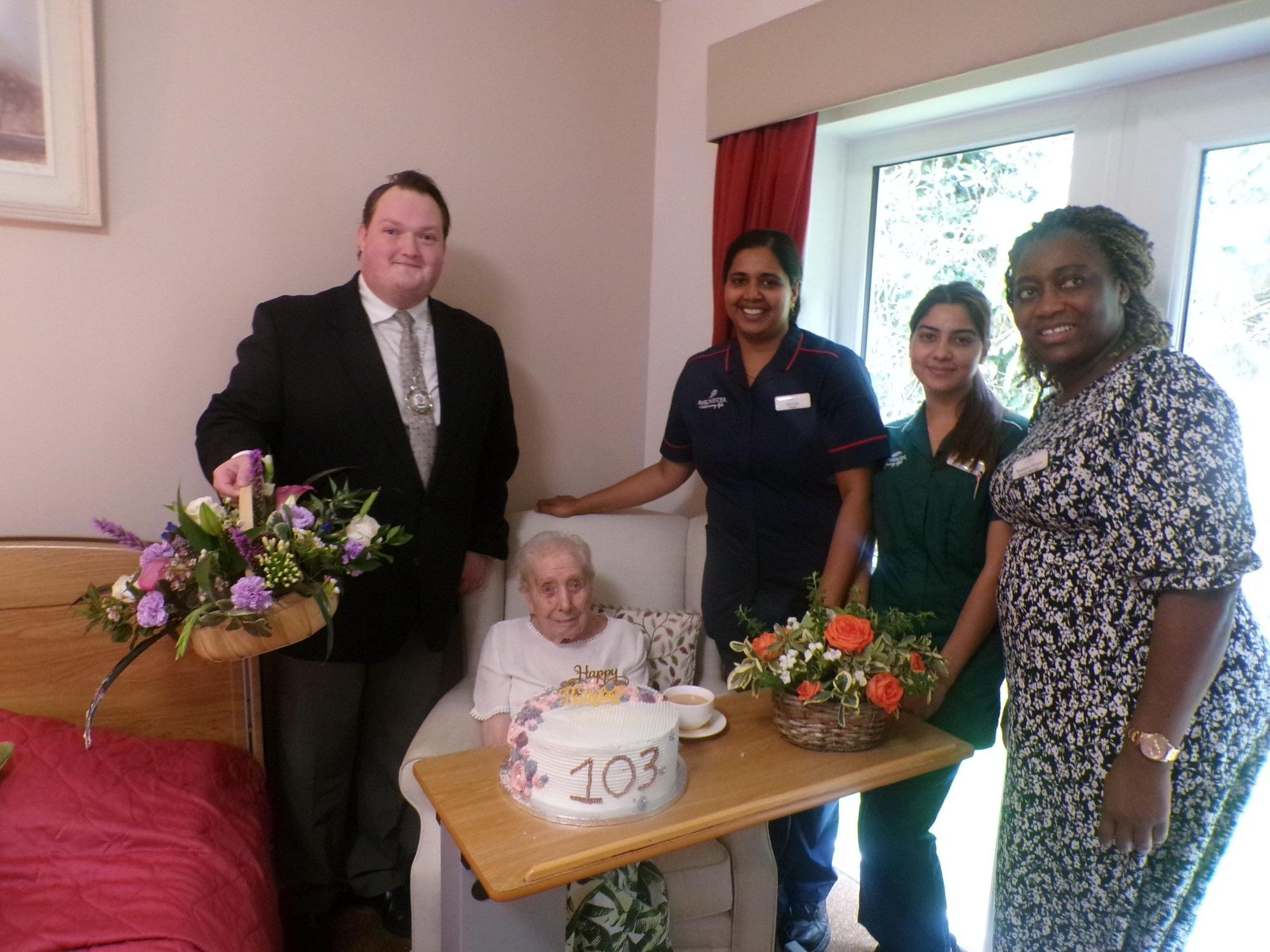 Milestone celebrations for local care home resident who turns 103