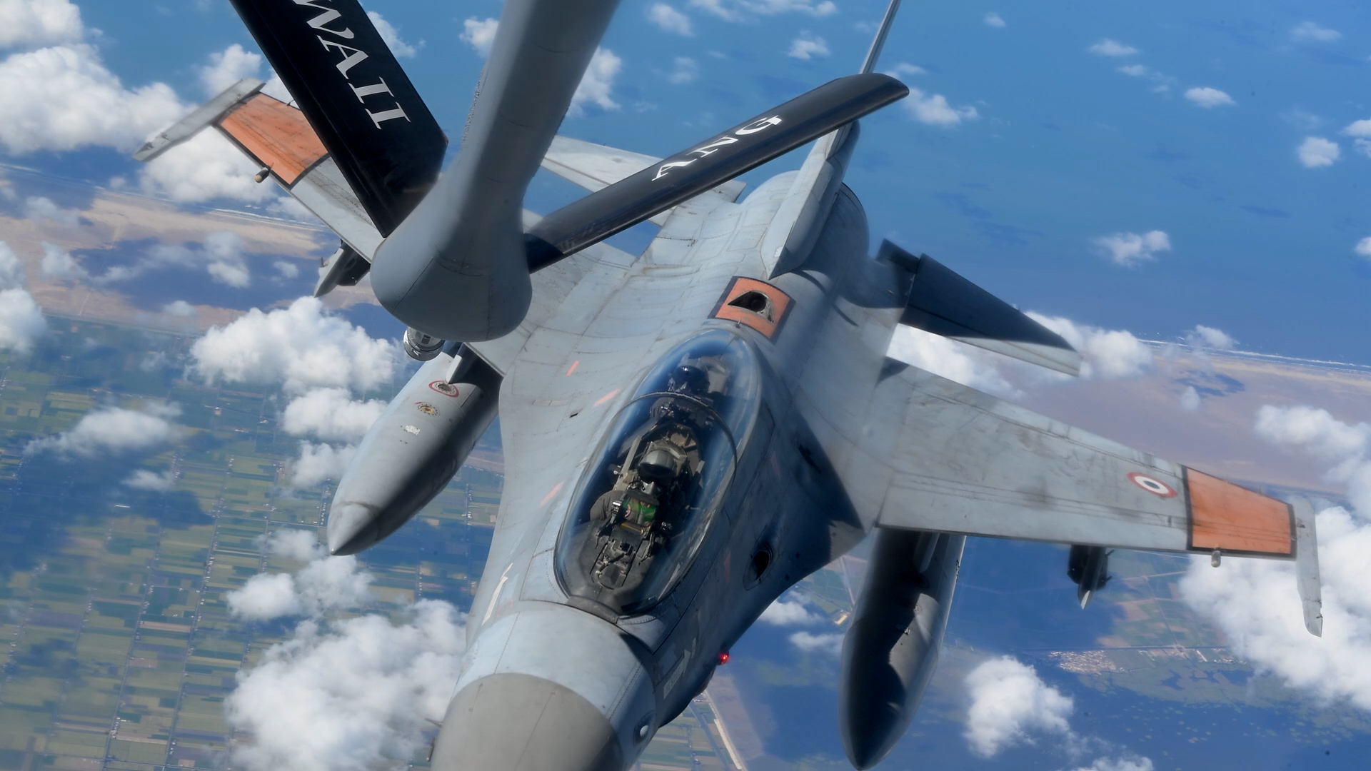 US Air Force Aerial Refueling of F-16