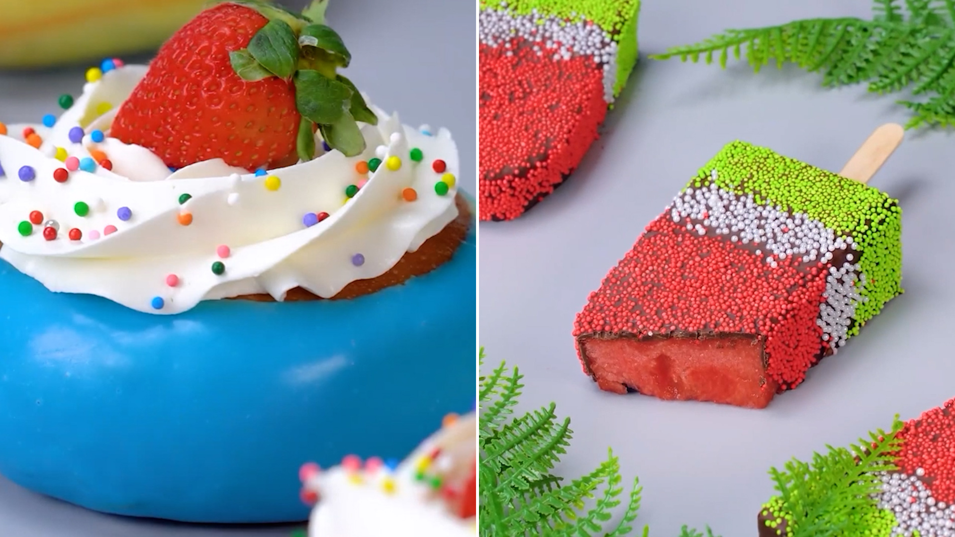 Strawberry Donut and Watermelon Popsicle