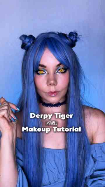 Derpy Tiger Inspired Makeup Tutorial for Your Bold Blue Eyeliner Ideas