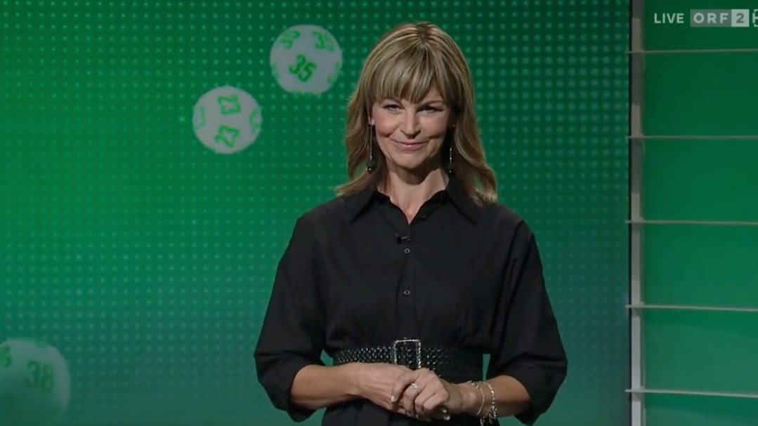 Lotto-Moderatorin Evelyn Vysher war Mittwochabend im ORF die Glücksfee