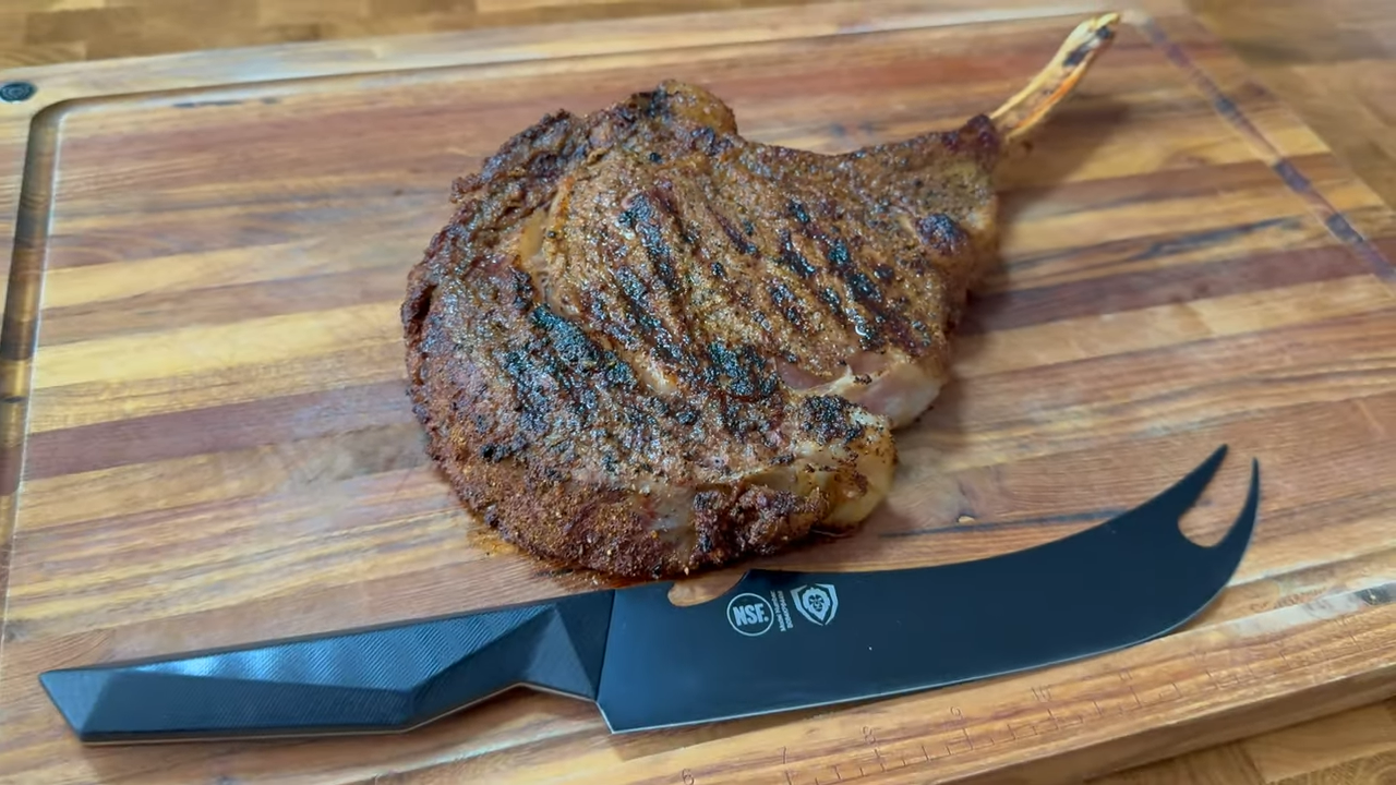 Reverse Seared Tomahawk Ribeye Steak on the Ninja Woodfire Grill