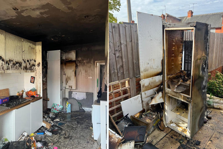 Dramatic pictures show 'significant' damage to Northampton home ...