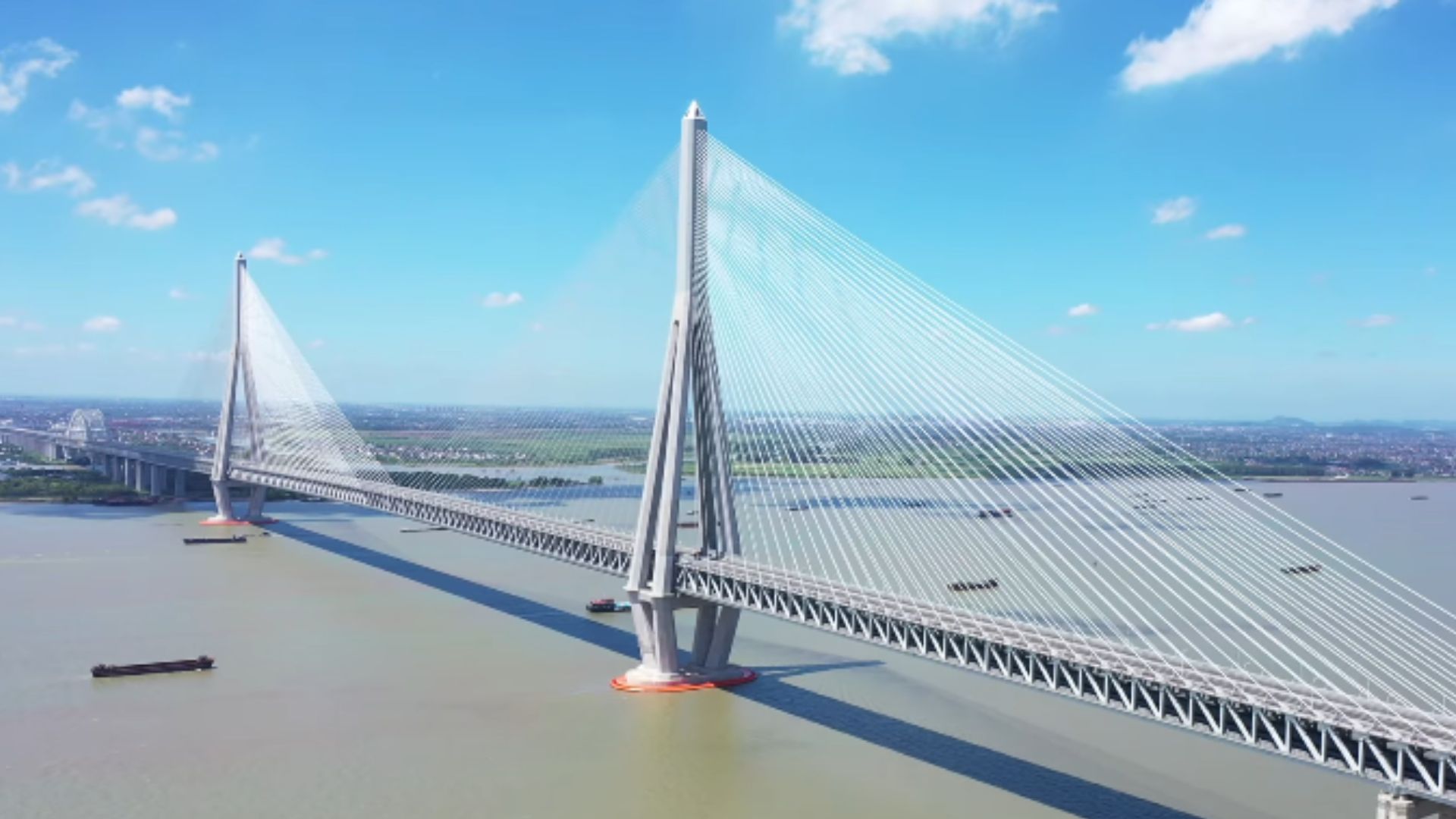 China opens world’s longest cable-stayed bridge built using satellite ...