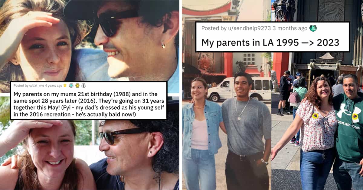 Couples who re-created their first dates decades later