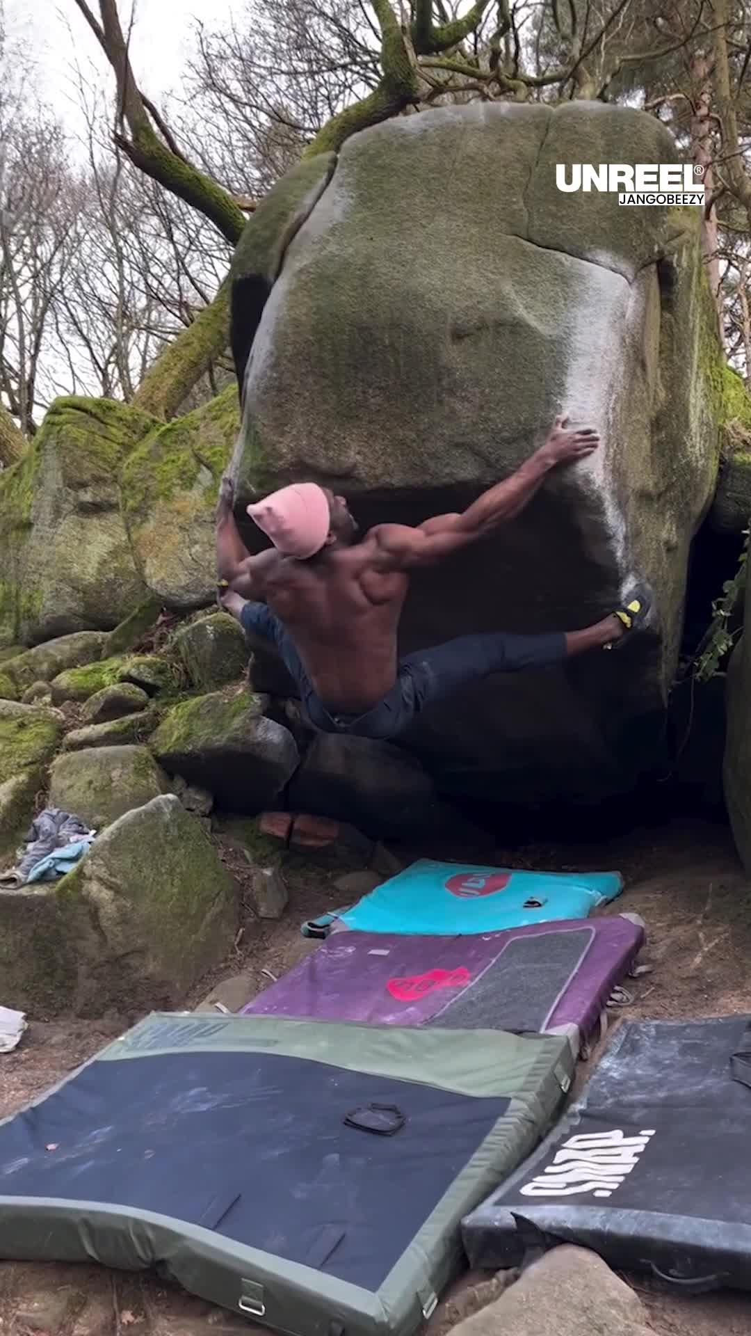 Conquering the boulder boss: Jango's epic climbing showdown!