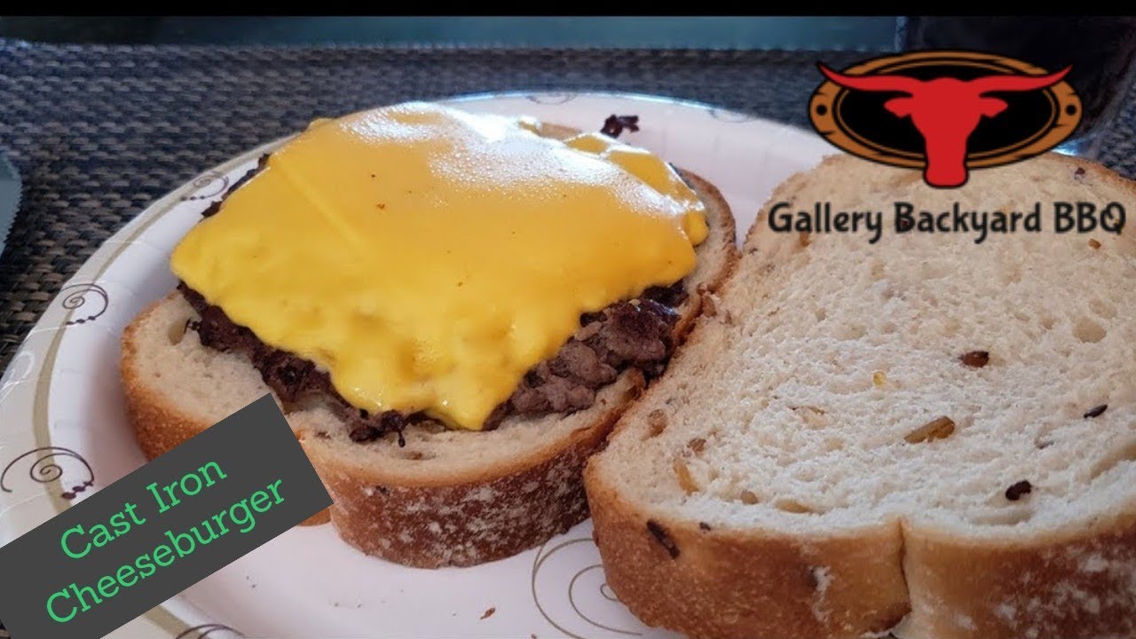 Cast Iron Cheeseburger. done HOT and FAST and done RARE