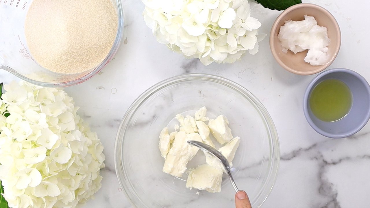 Whipped rose body scrub
