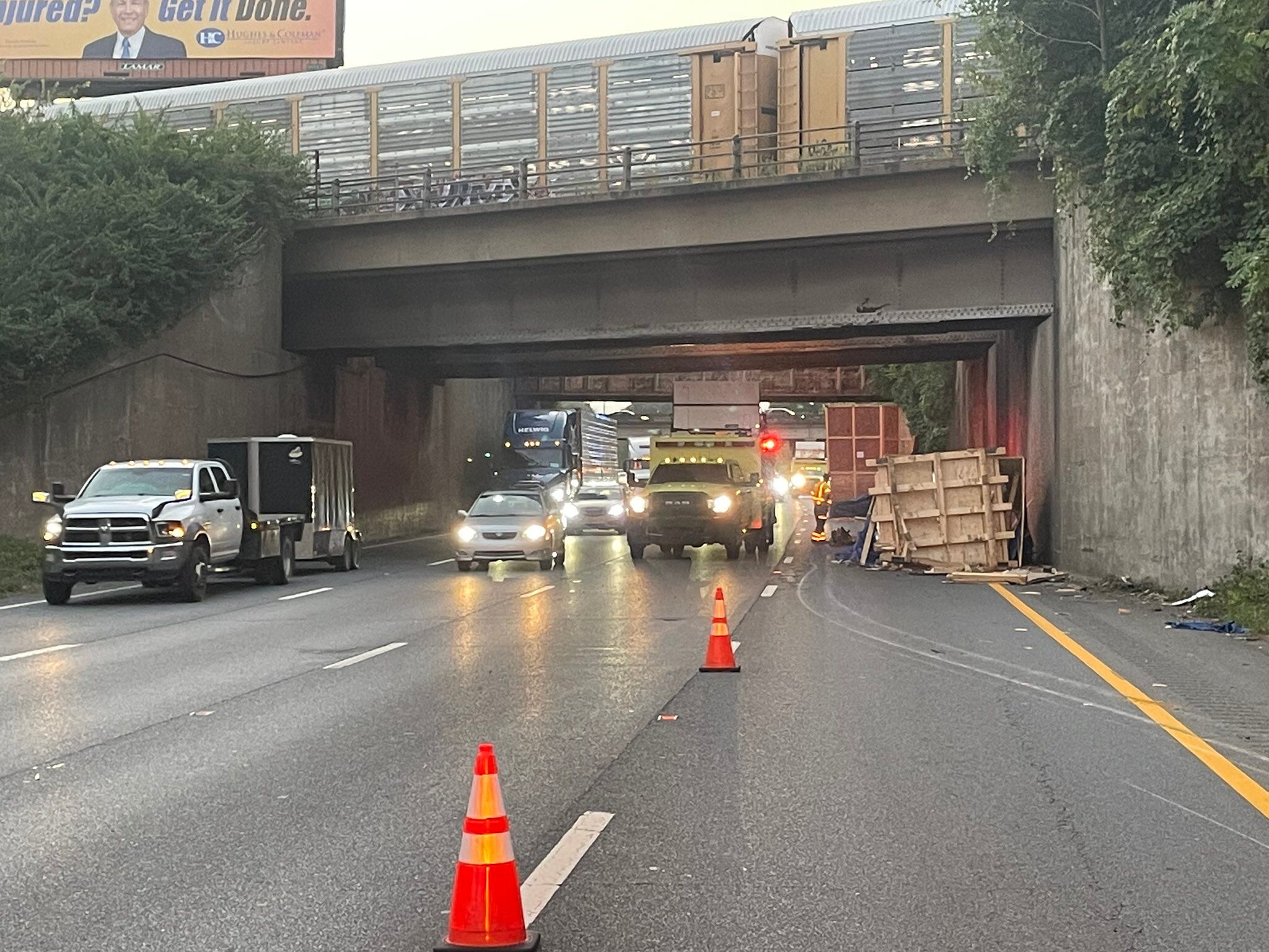 Oversized load hits bridge stalling traffic on I-40 and I-24 into Nashville