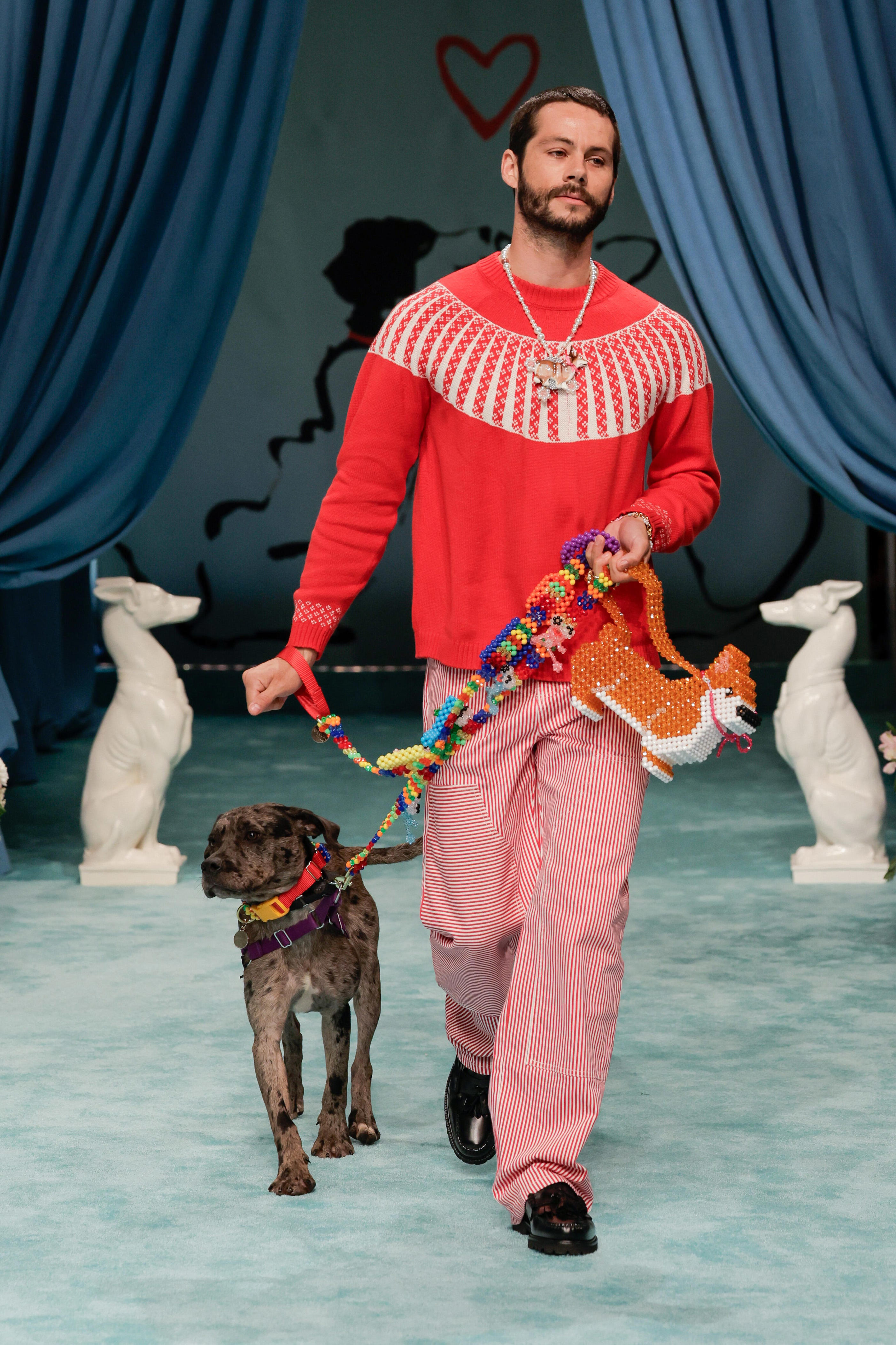Dylan O'Brien walks NYFW runway with adorable pup up for adoption